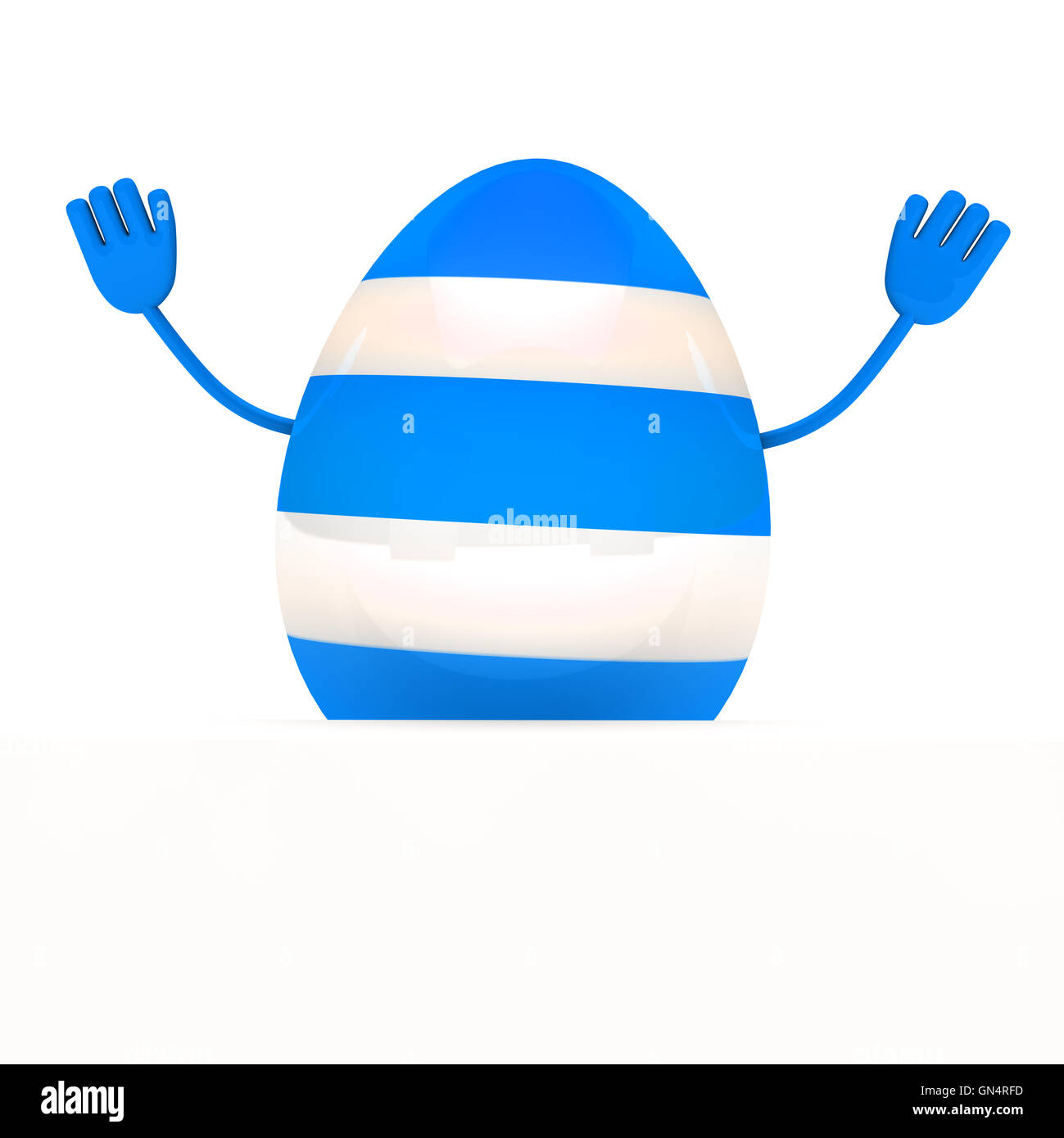 blue easter egg wave hands Stock Photo - Alamy