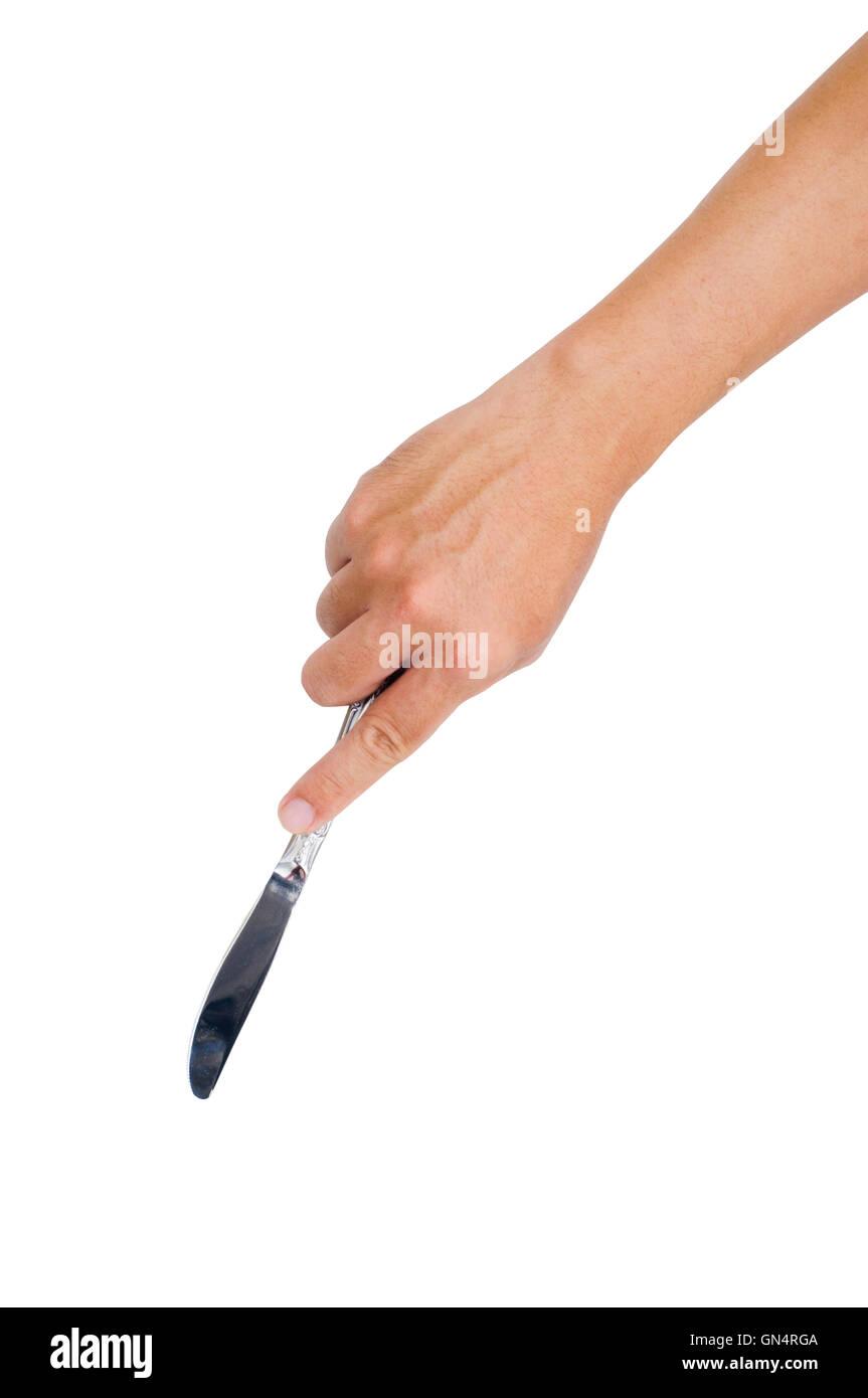 man hand holding a knife Stock Photo - Alamy