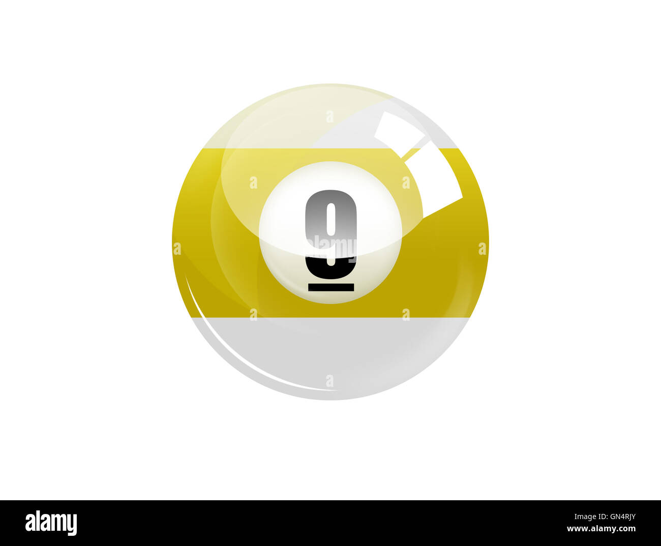 Number nine billiard ball Stock Photo - Alamy