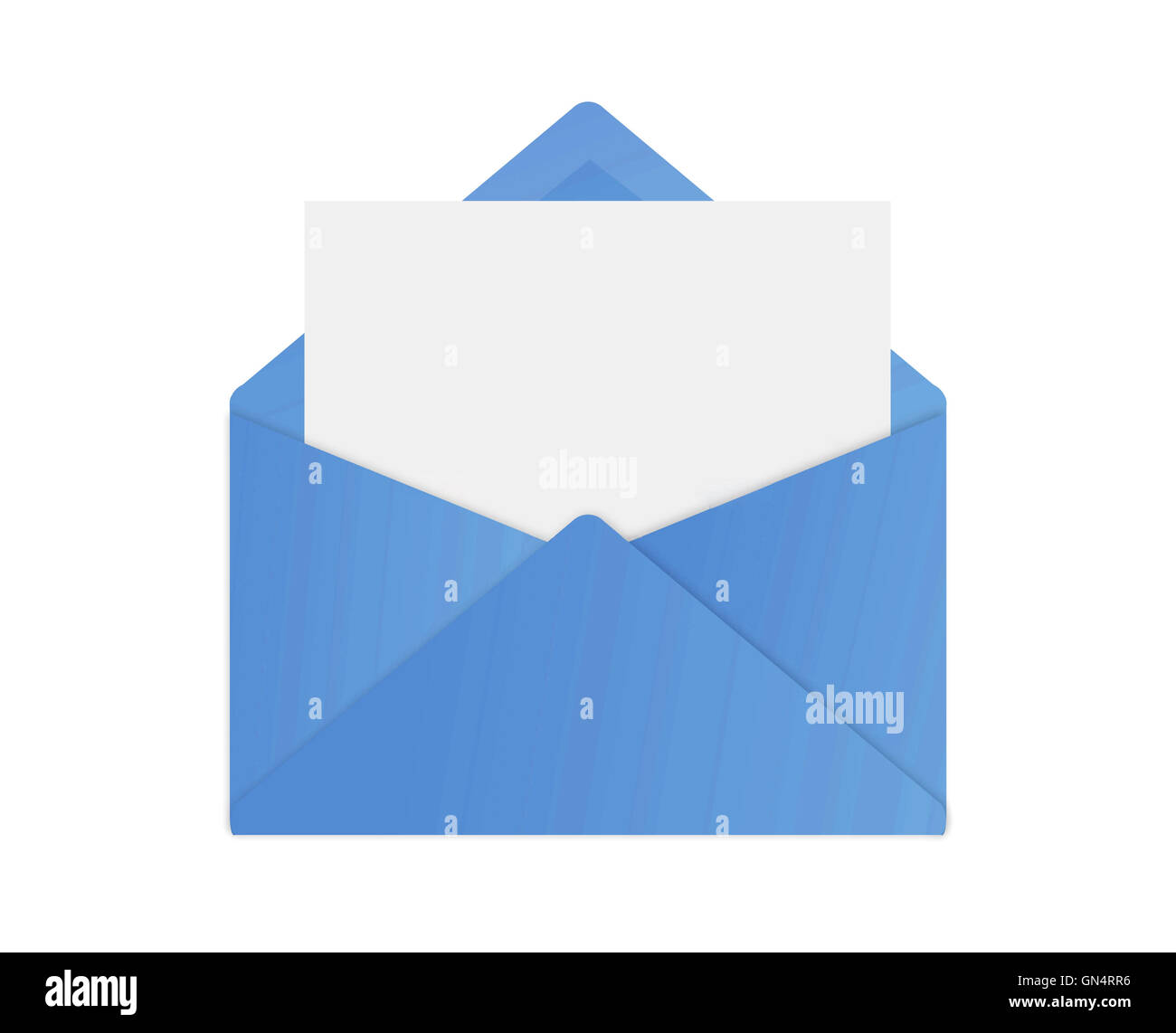Blank note in a blue envelope isolated on white Stock Photo - Alamy
