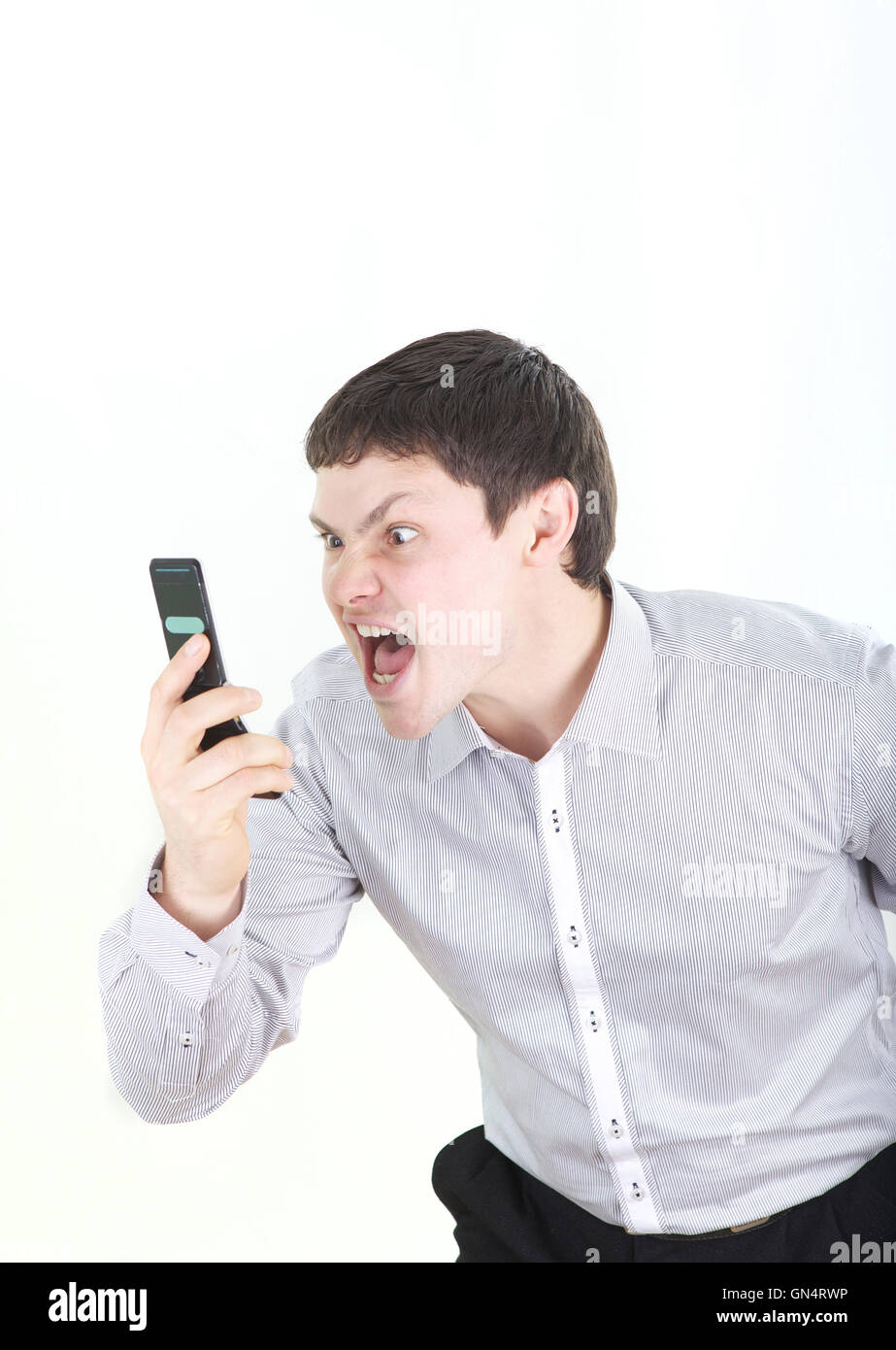 Young man with phone Stock Photo - Alamy