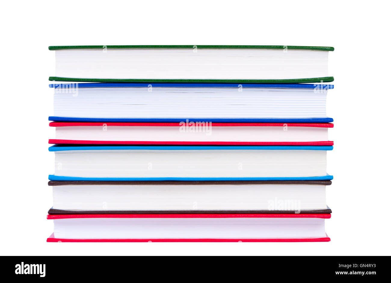 Stack books with color covers, isolated on white background with Stock ...