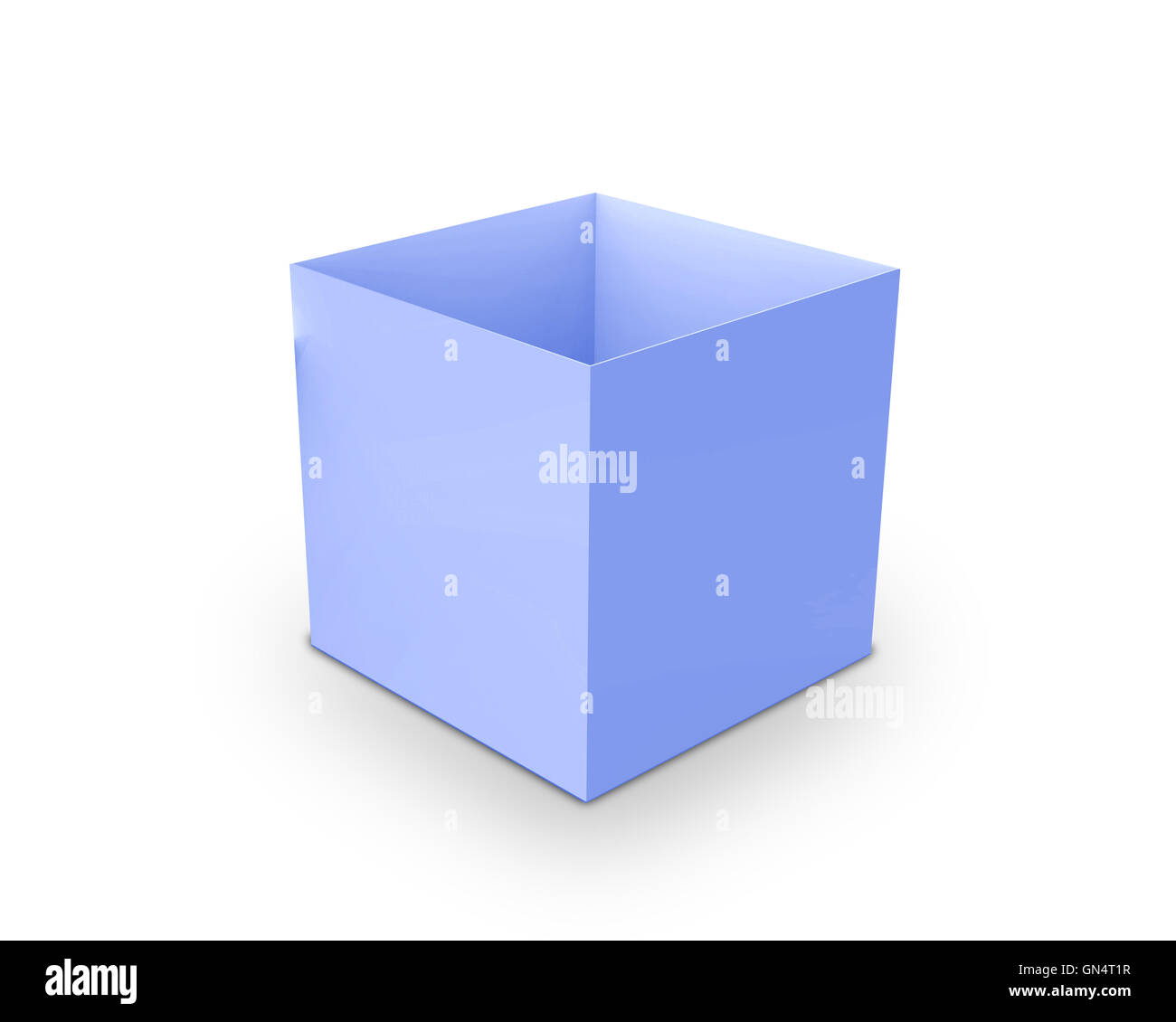 blue blank open box isolated over white background Stock Photo - Alamy