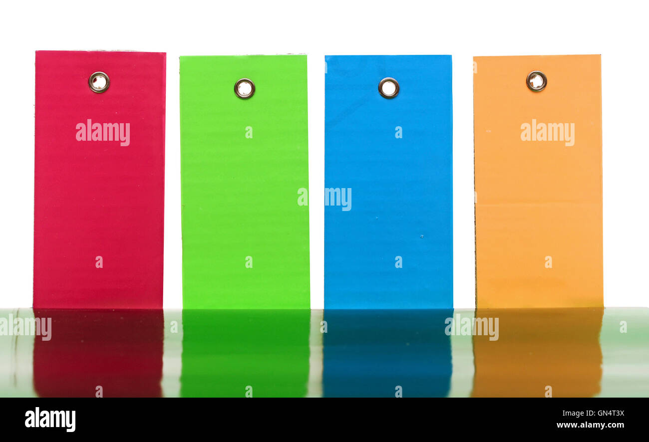 Group colorful tag label sticker for price or luggage baggage ta Stock ...