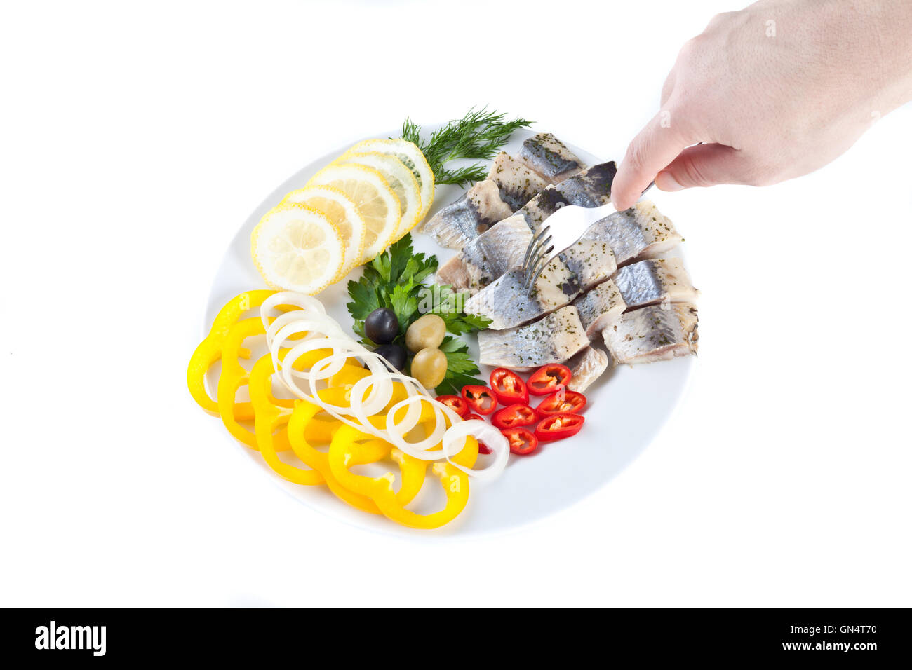 tasting sliced fish Stock Photo - Alamy