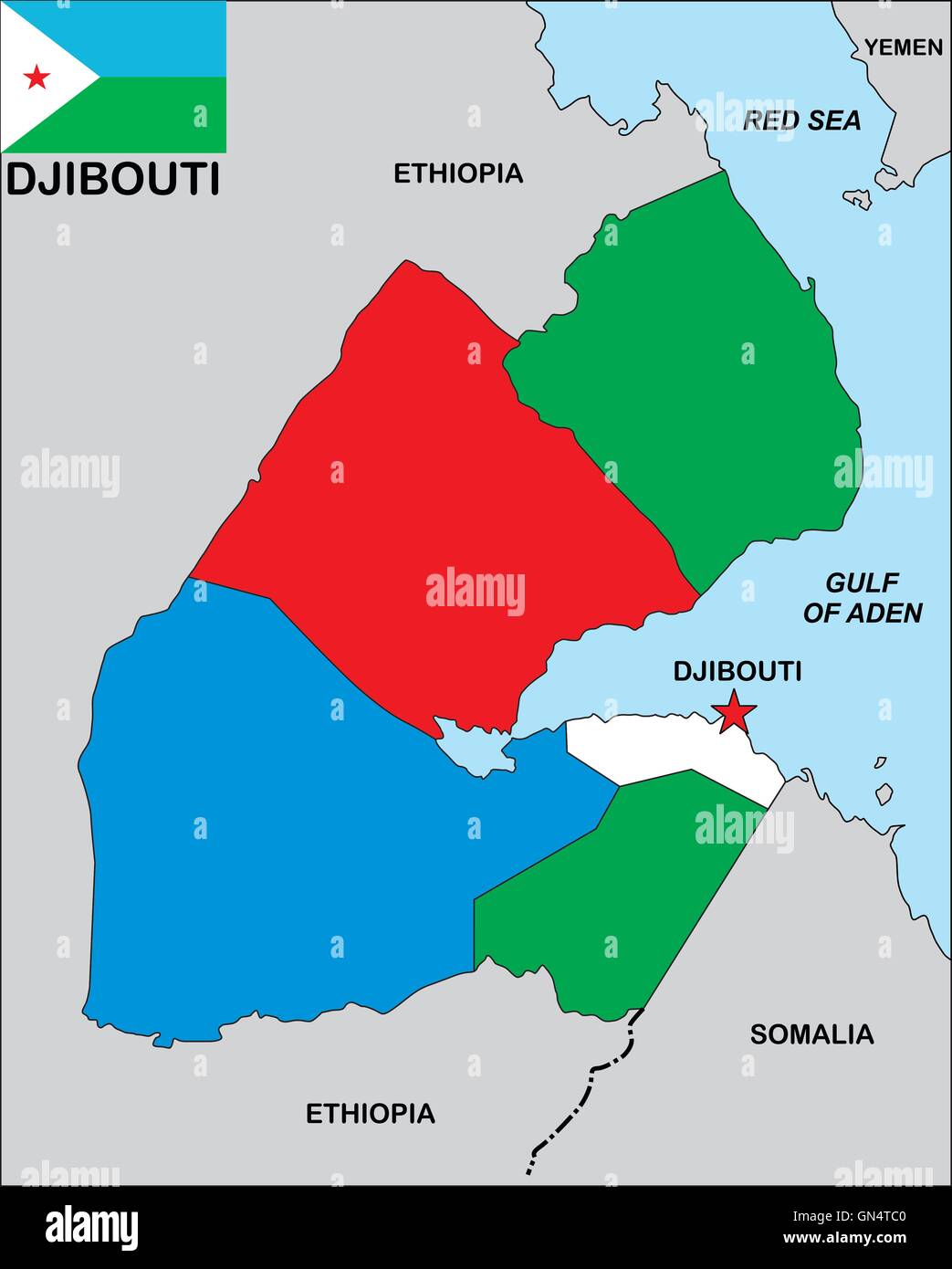 Djibouti map hi-res stock photography and images - Alamy