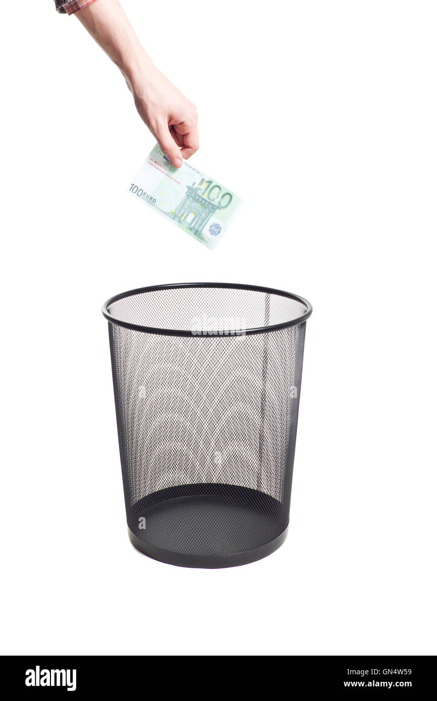 Hand bin waste paper Cut Out Stock Images & Pictures - Alamy