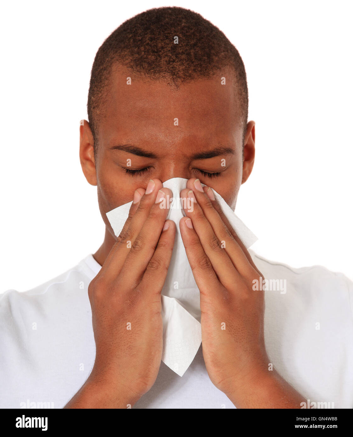 Man got a cold Stock Photo - Alamy