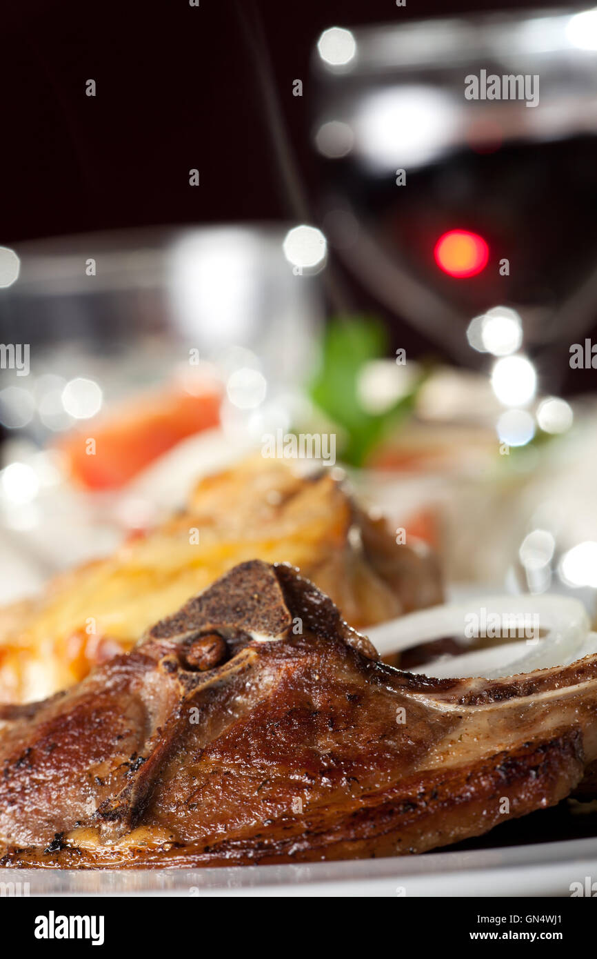 lamb chop and tzatziki Stock Photo - Alamy