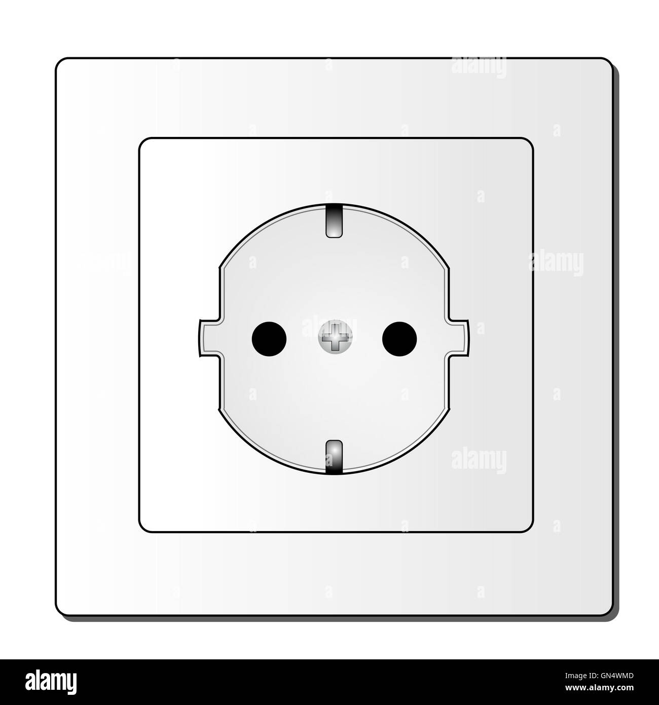 Electricity outlet socket Black and White Stock Photos & Images - Alamy