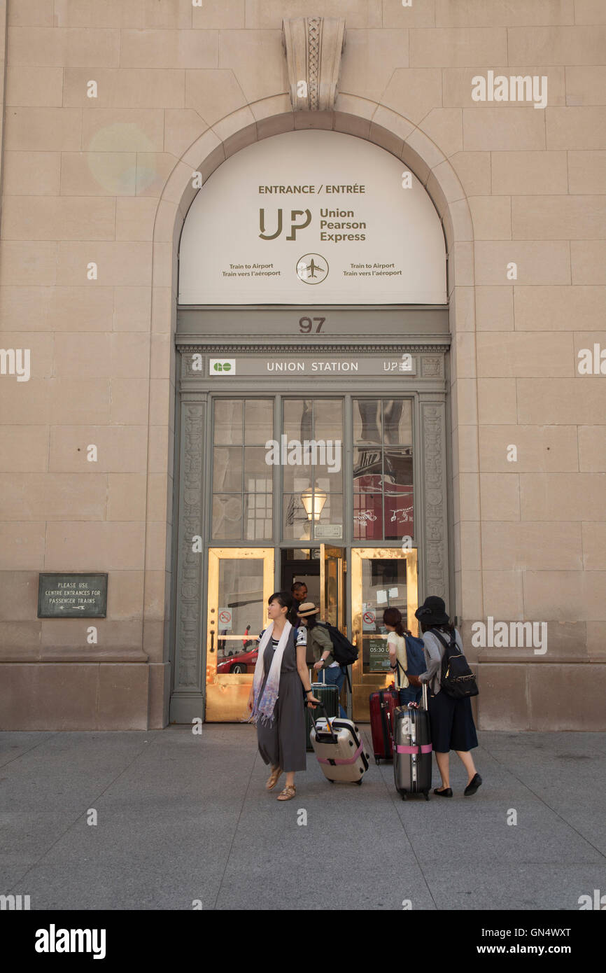 TORONTO - AUGUST 8, 2016: The Union Pearson Express is an airport rail ...