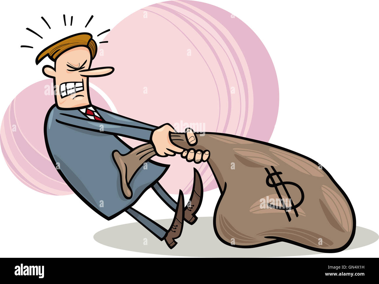 businessman draging sack of dollars Stock Photo - Alamy