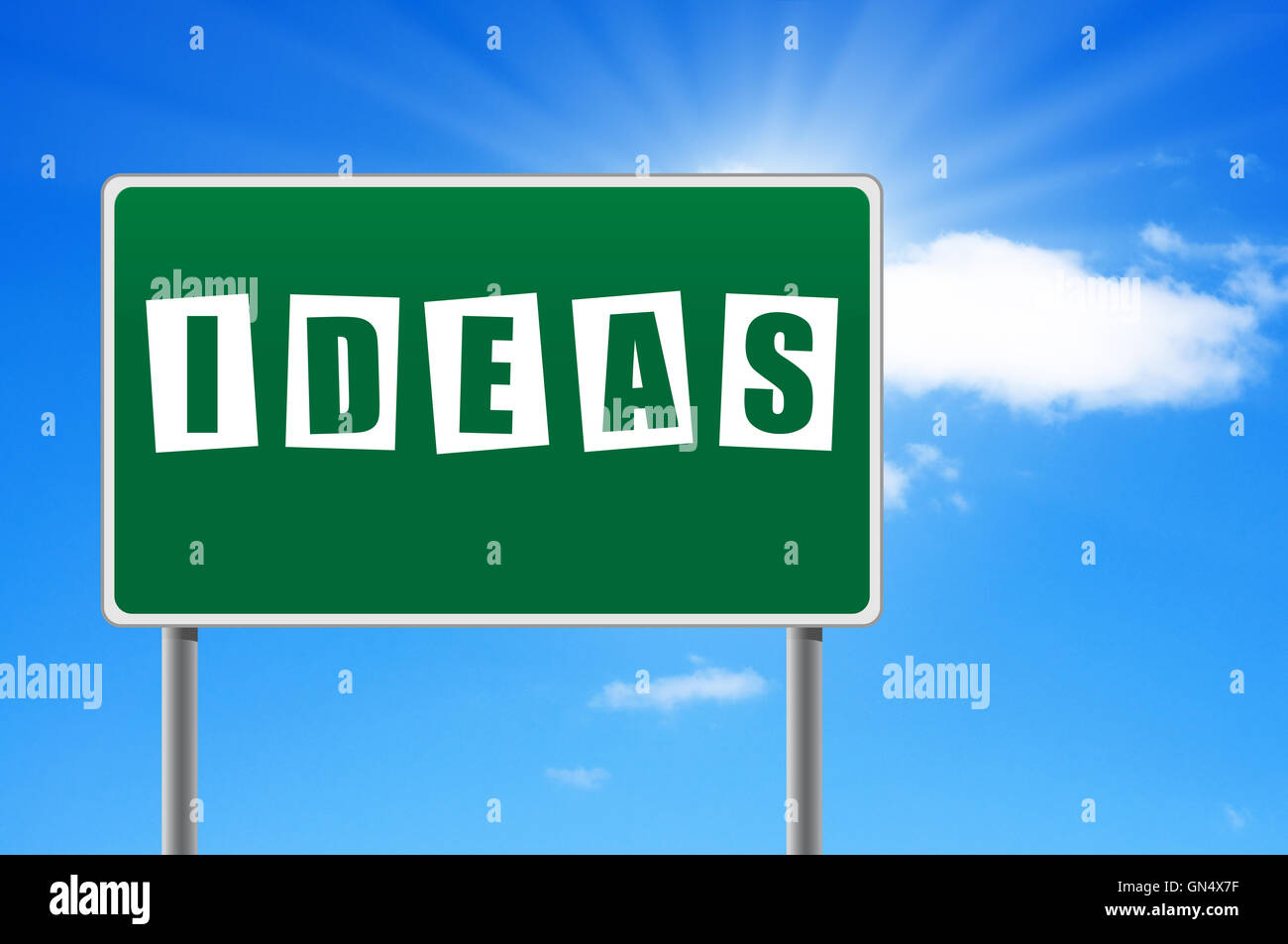 Road sign with word IDEAS on sky background Stock Photo - Alamy
