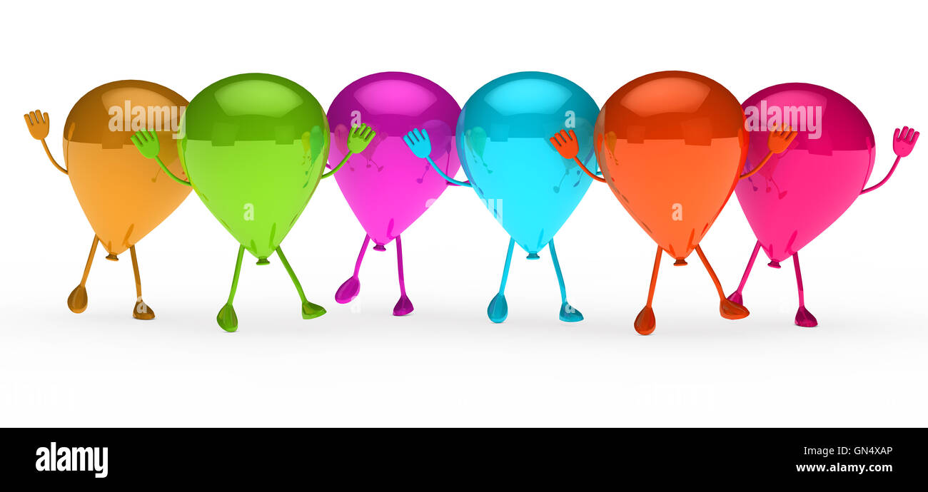 Colorful balloons wave Stock Photo - Alamy