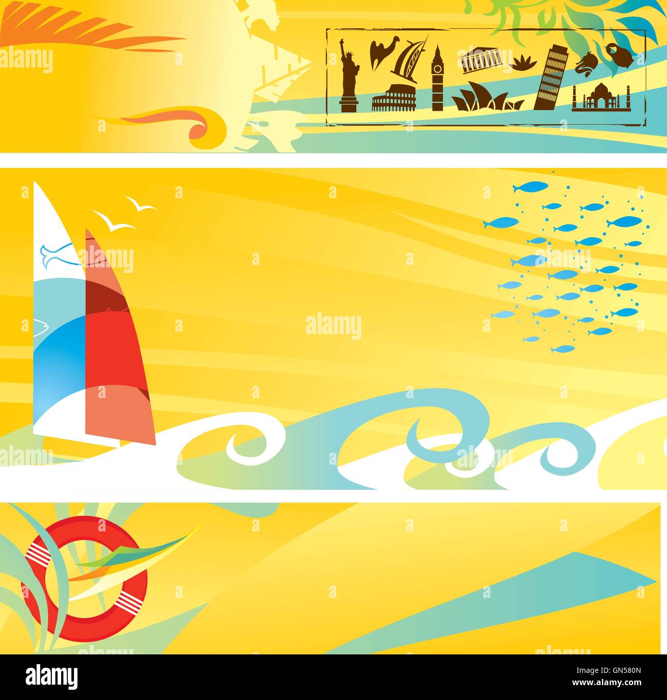 Set of hot travel banners Stock Vector Image & Art - Alamy