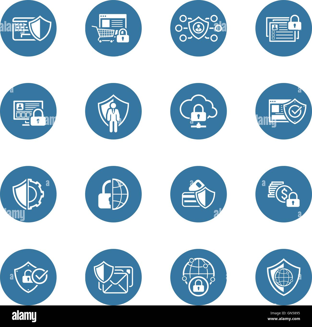 Flat Design Protection and Security Icons Set Stock Vector Image & Art ...