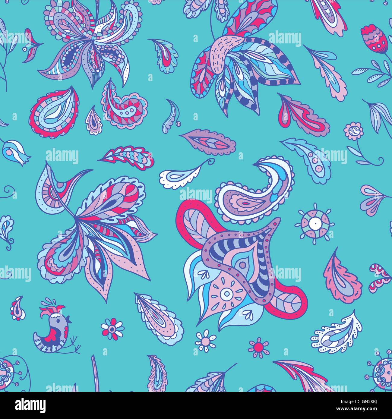 Turquoise Indian Wallpaper Stock Vector Image & Art - Alamy