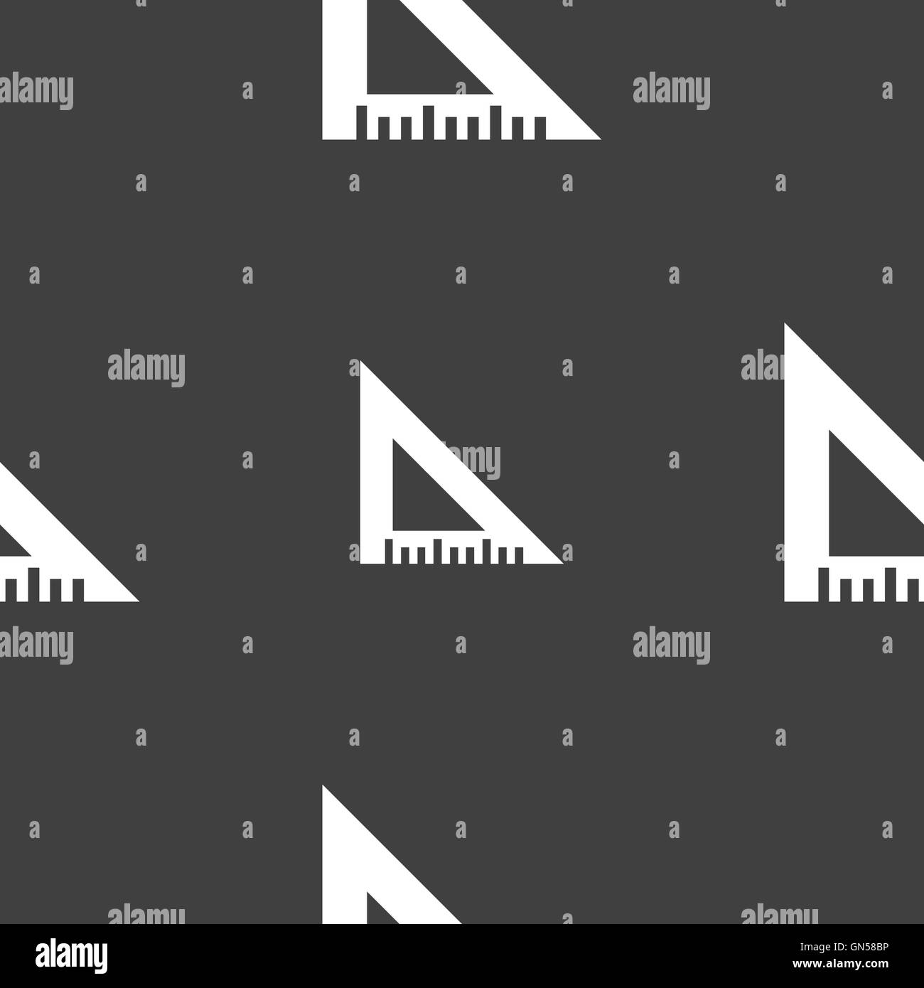 ruler icon sign. Seamless pattern on a gray background. Vector Stock ...