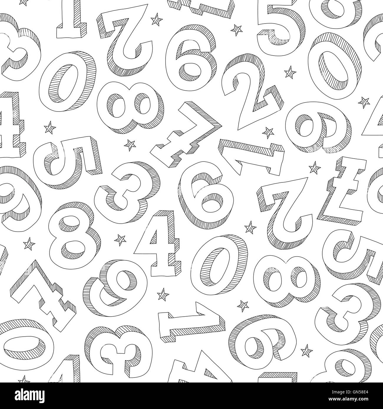 Vector hand drawn doodle numbers hi-res stock photography and images ...