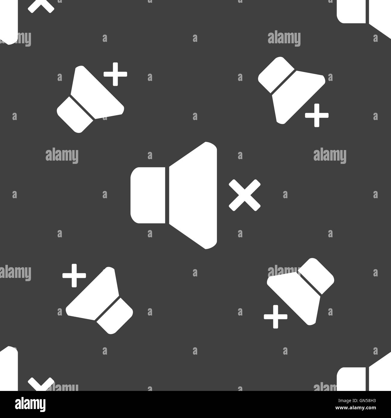 No Volume icon sign. Seamless pattern on a gray background. Vector ...
