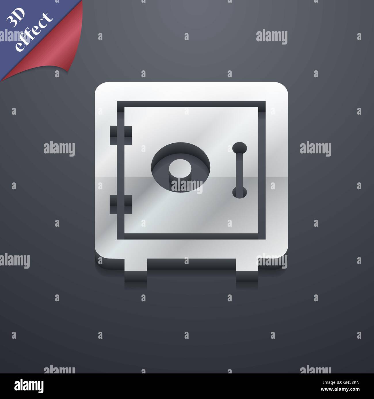 safe icon symbol. 3D style. Trendy, modern design with space for your ...
