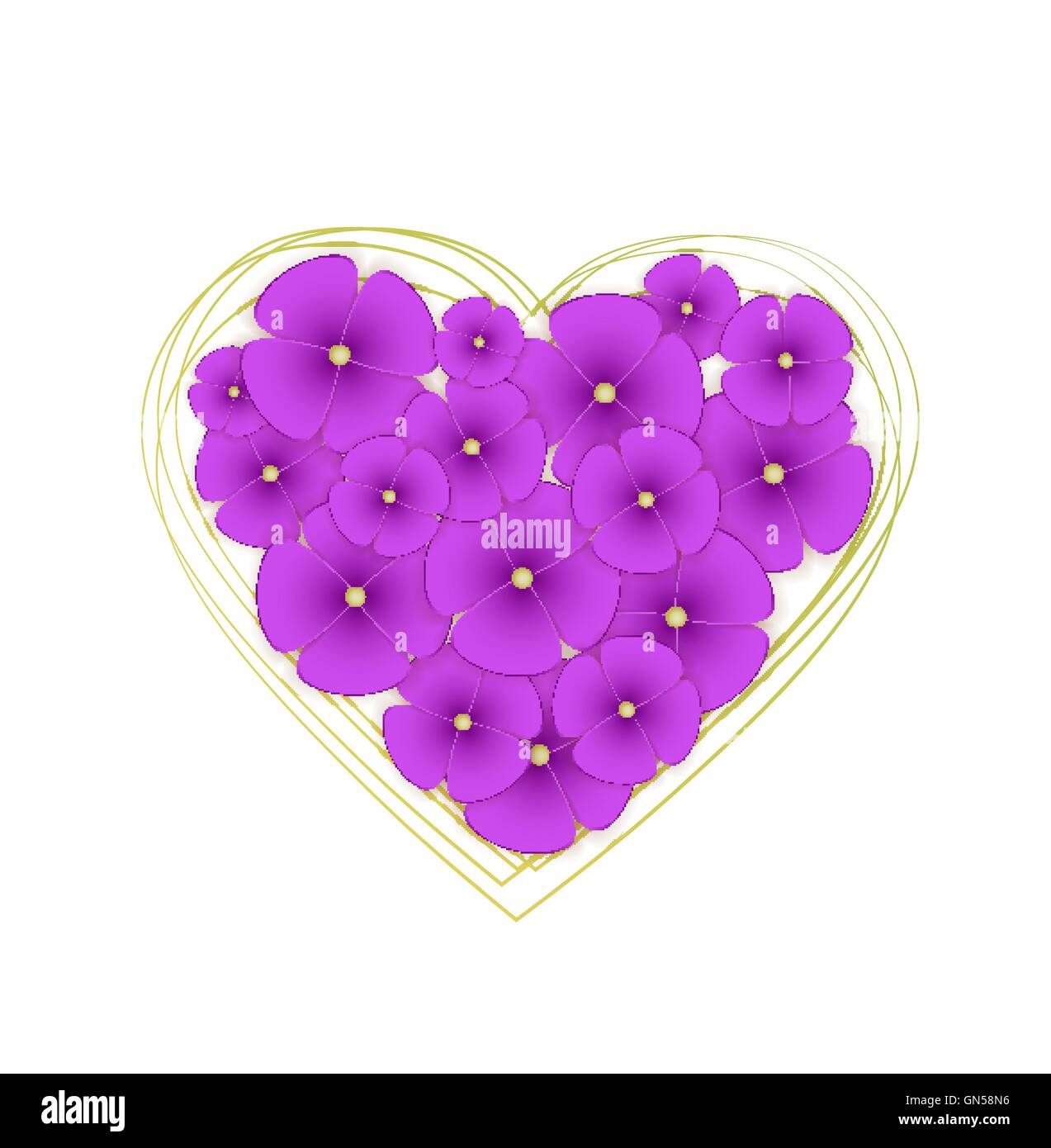 Sweet violet flower illustration Cut Out Stock Images & Pictures - Alamy