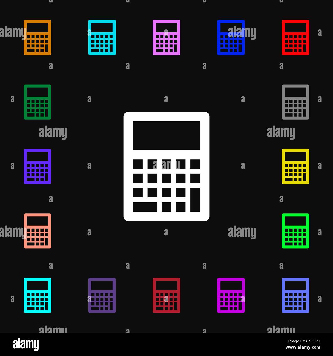Calculator icon sign. Lots of colorful symbols for your design. Vector ...
