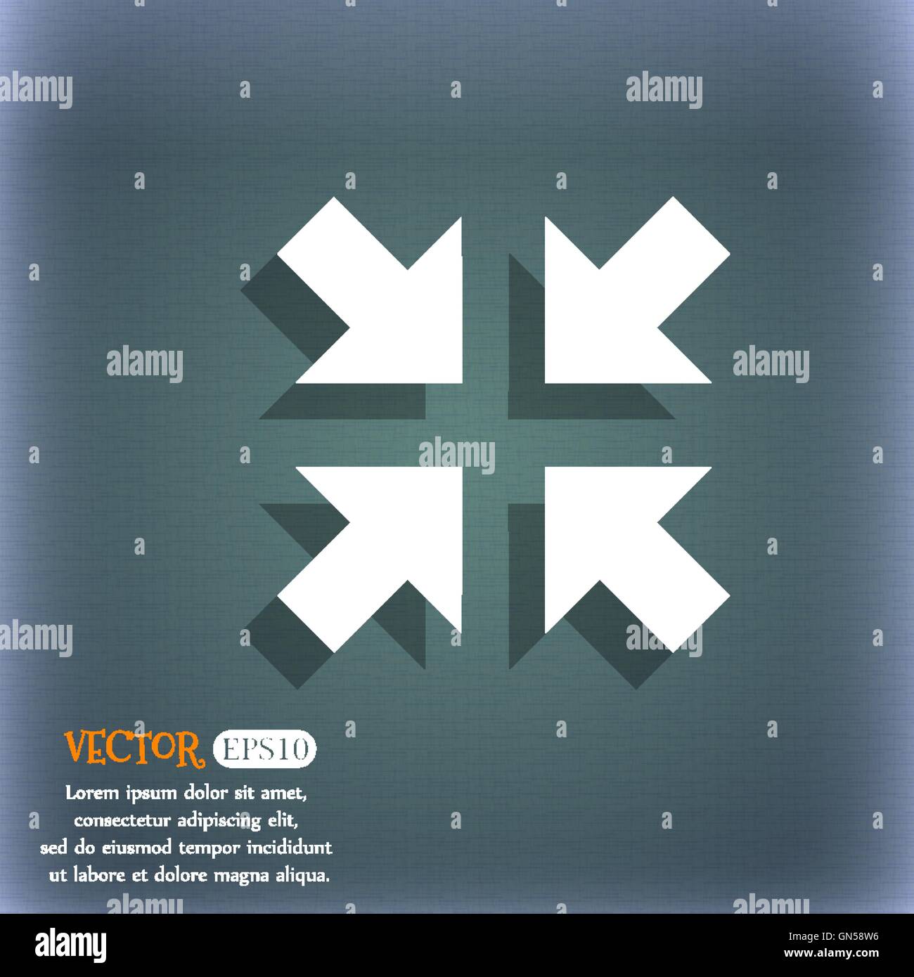 Exit full screen icon. On the blue-green abstract background with ...