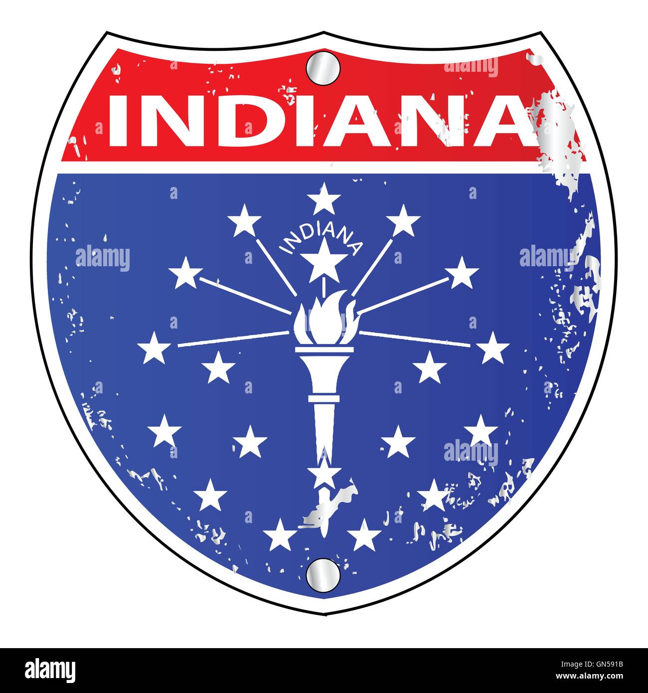 Indiana Flag Icons As A Interstate Sign Stock Vector Image & Art - Alamy
