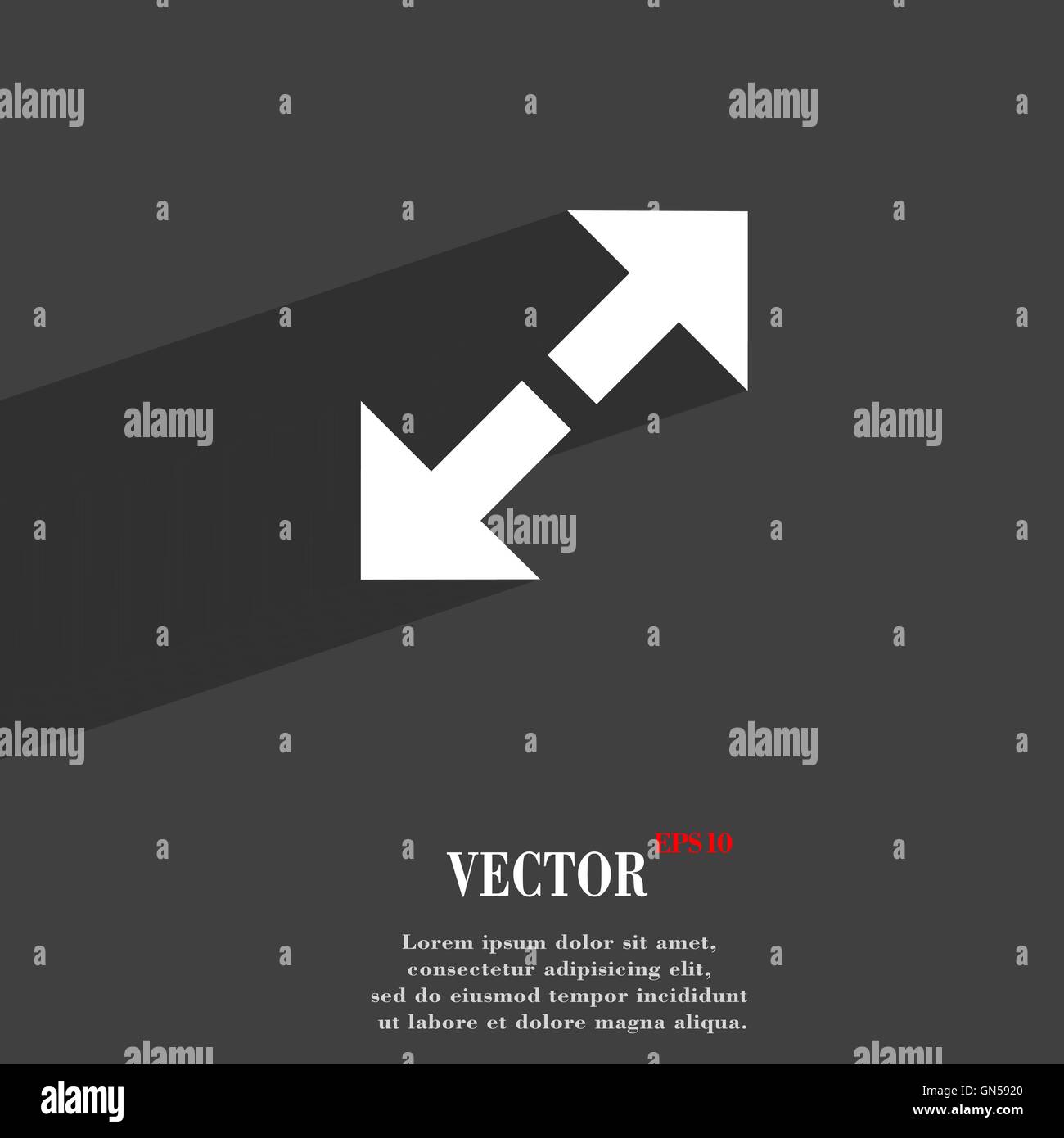 Full screen symbol Flat modern web design with long shadow and space ...