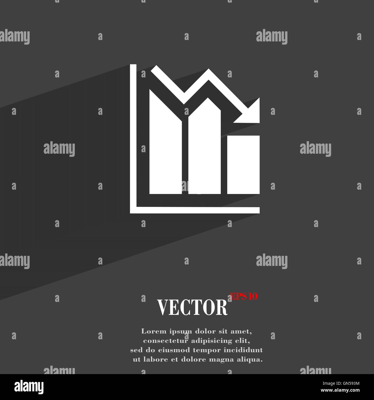 histogram symbol Flat modern web design with long shadow and space for ...