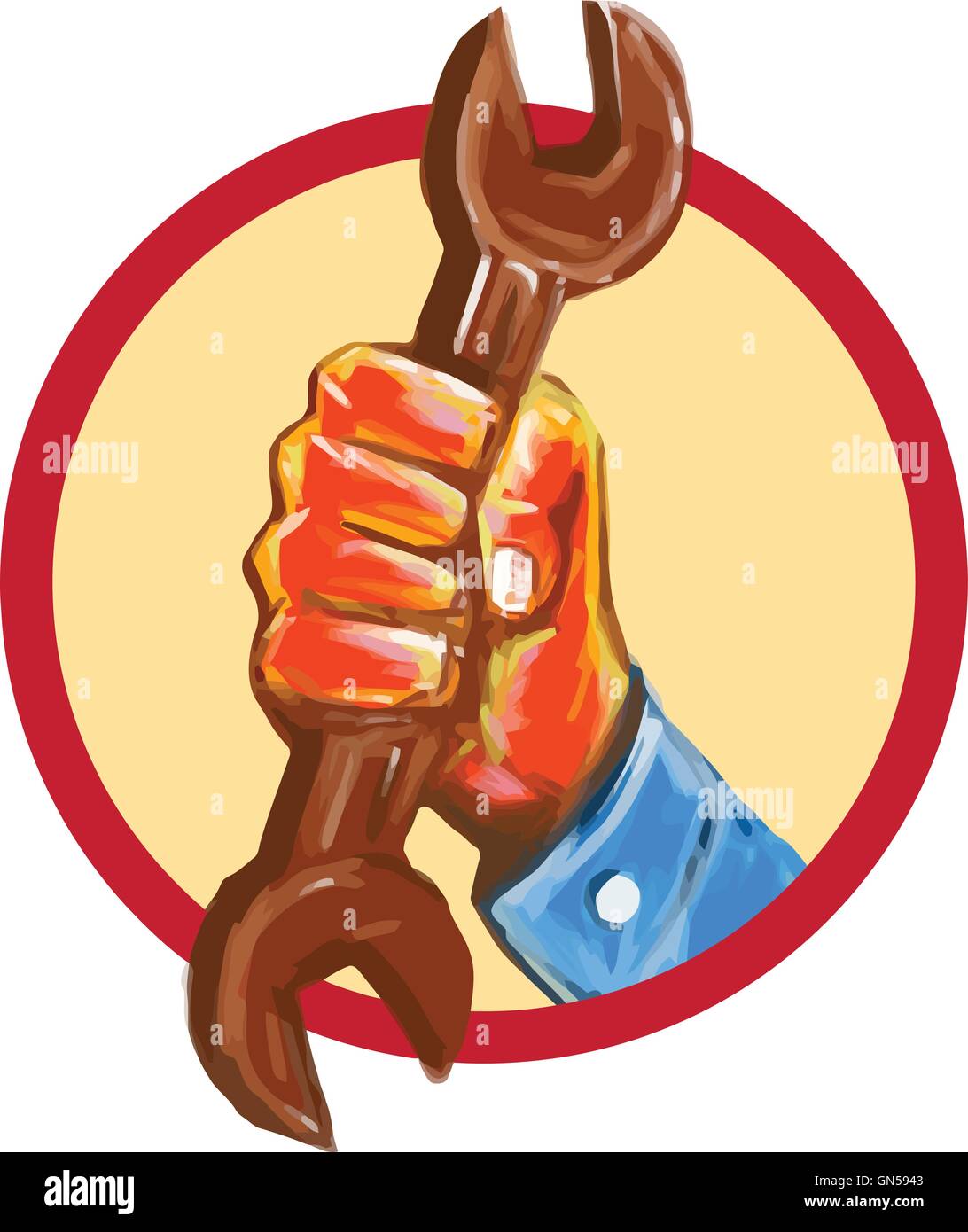 Mechanic hand Stock Vector Images - Alamy