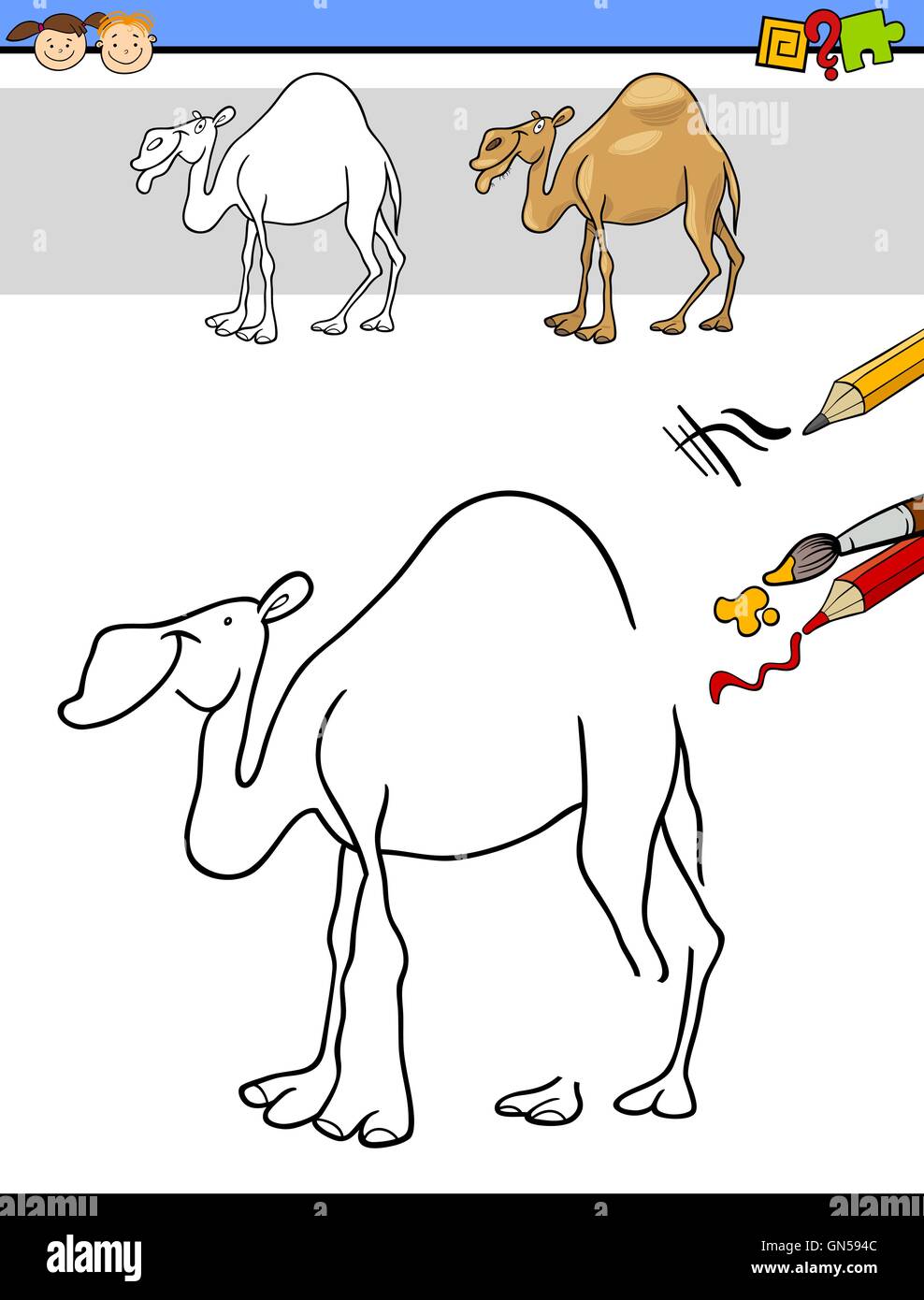 finish and color task for kids Stock Vector Image & Art - Alamy