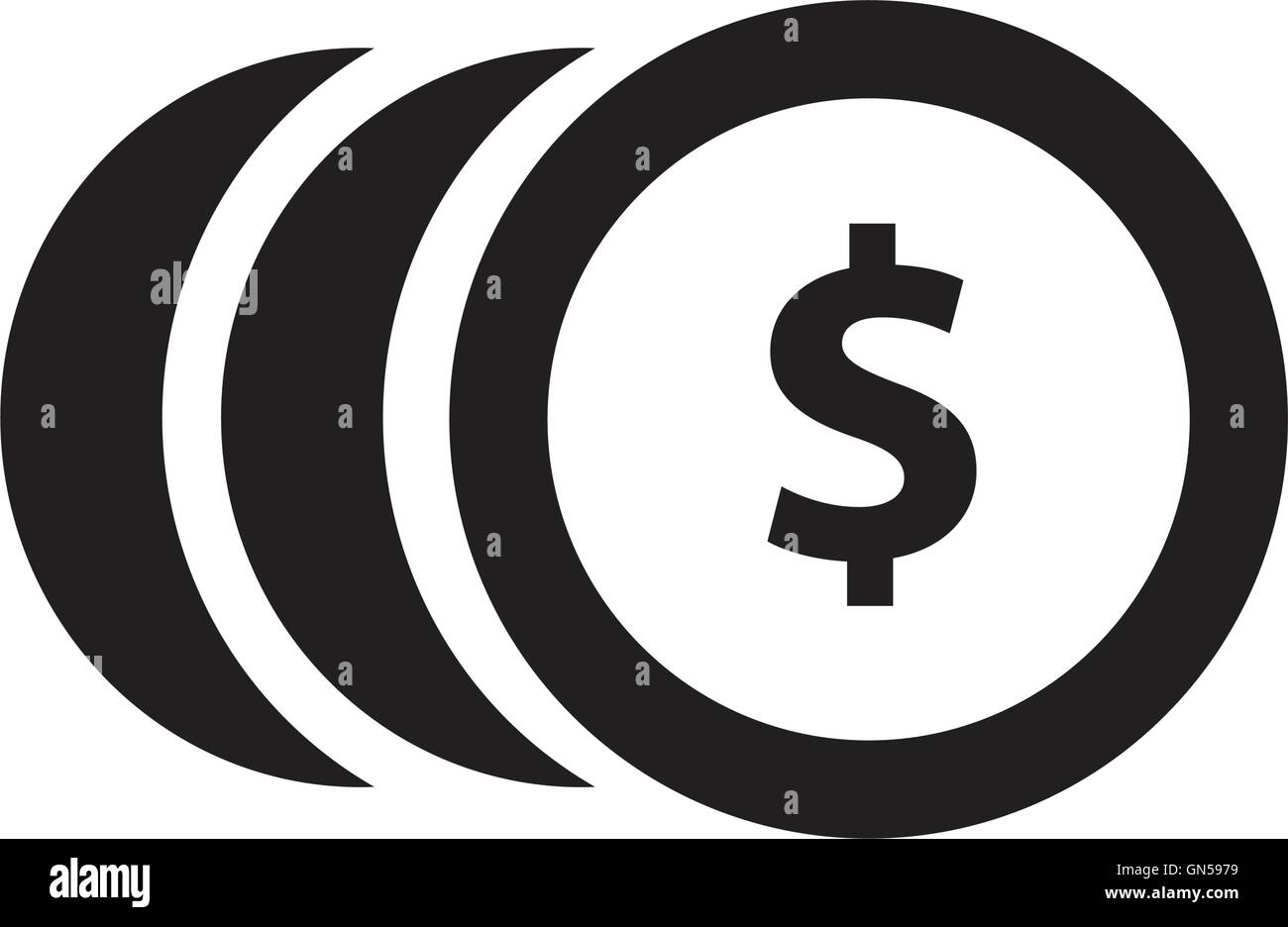 Coins with dollar sign simple icon on white background Stock Vector ...