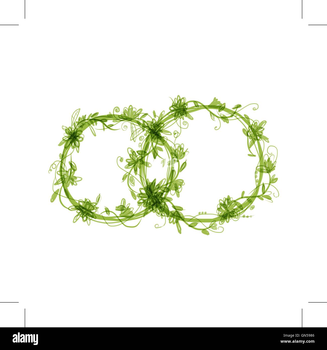 Floral wedding rings for your design Stock Vector Image & Art - Alamy