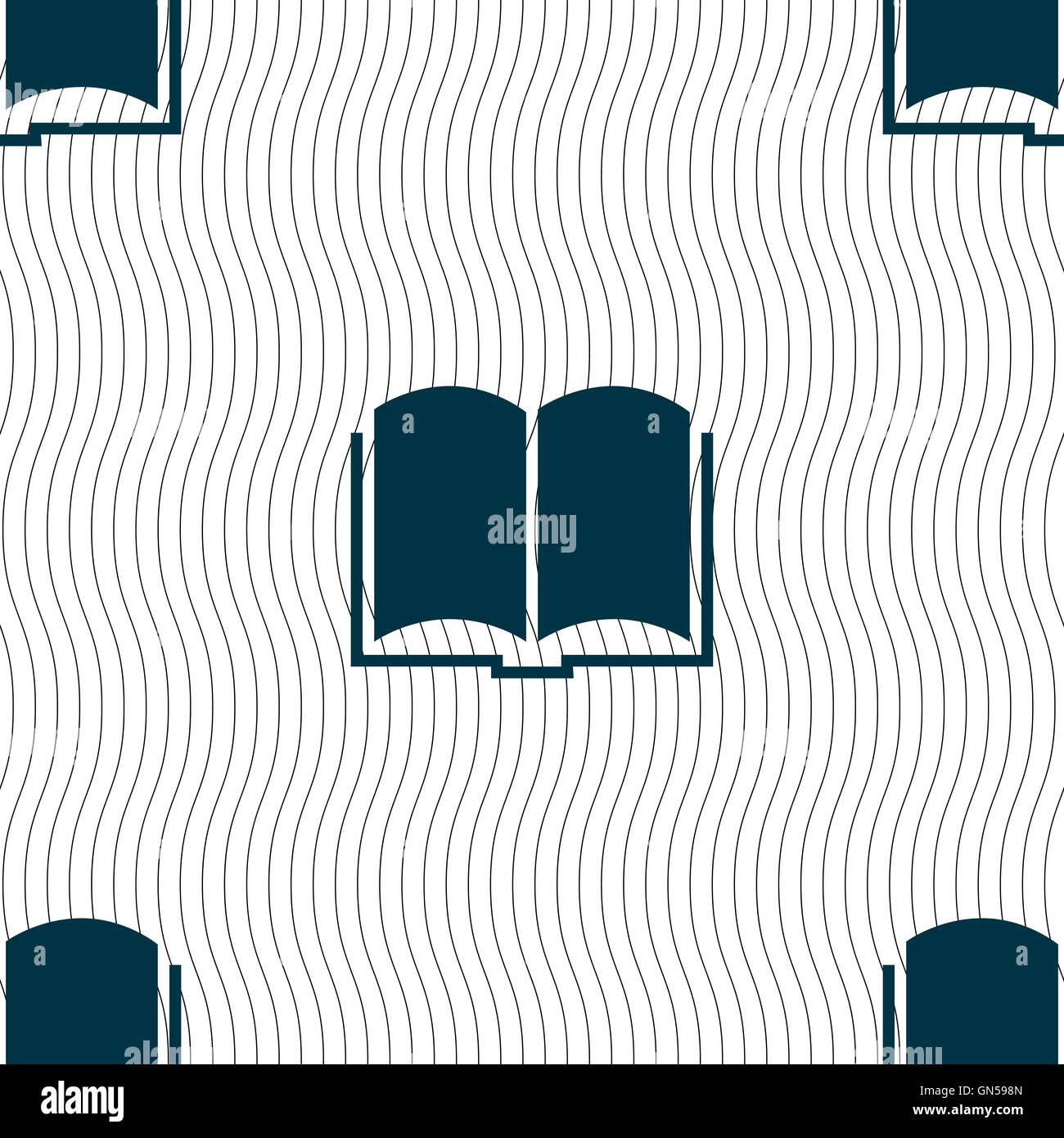Book icon sign. Seamless pattern with geometric texture. Vector Stock ...