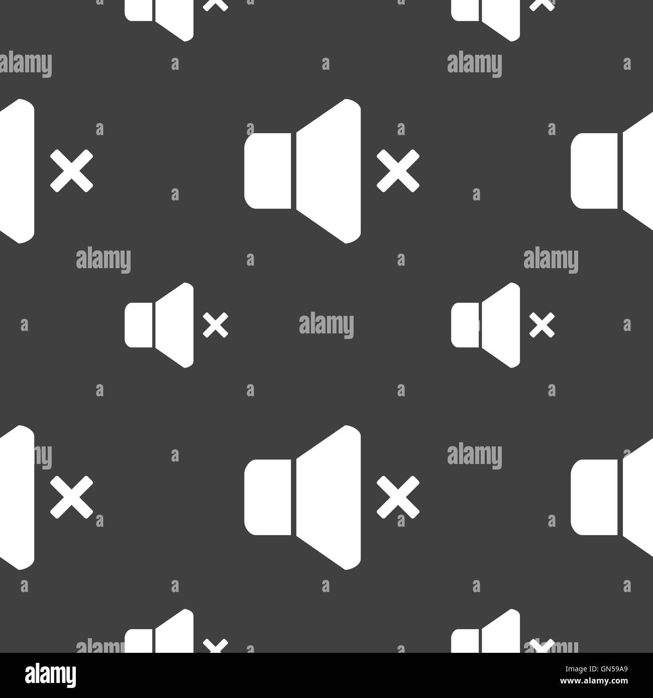 No Volume icon sign. Seamless pattern on a gray background. Vector ...