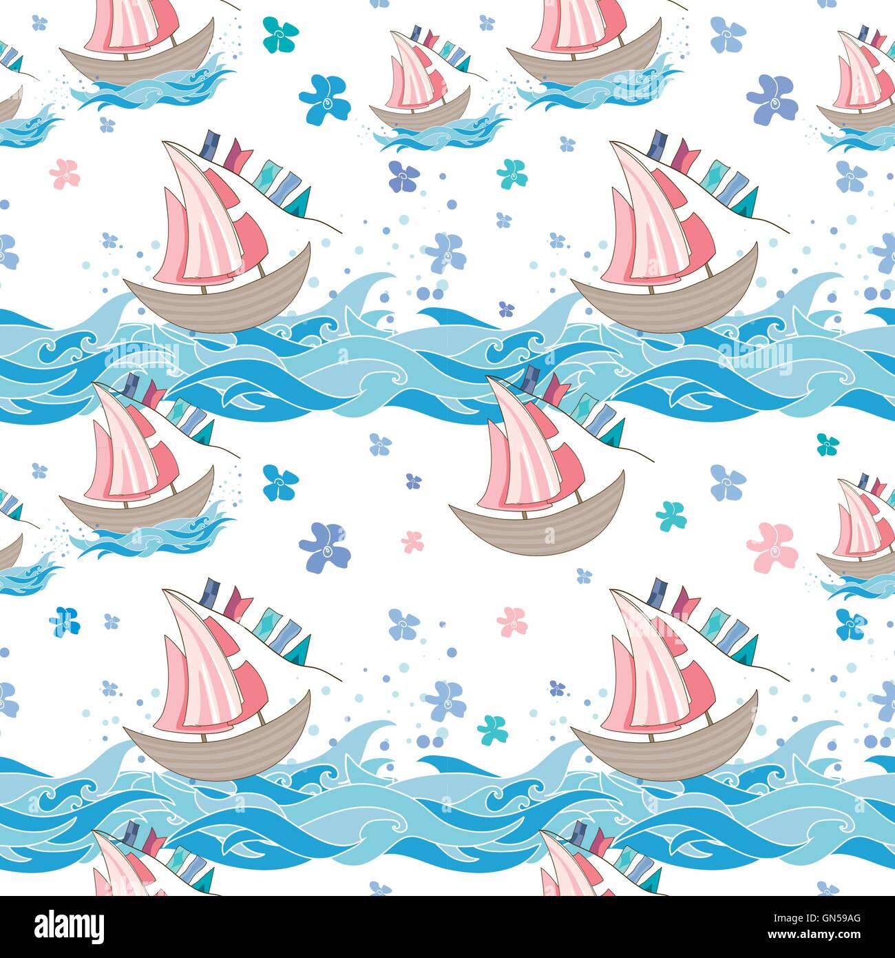 Sea seamless pattern Stock Vector Image & Art - Alamy