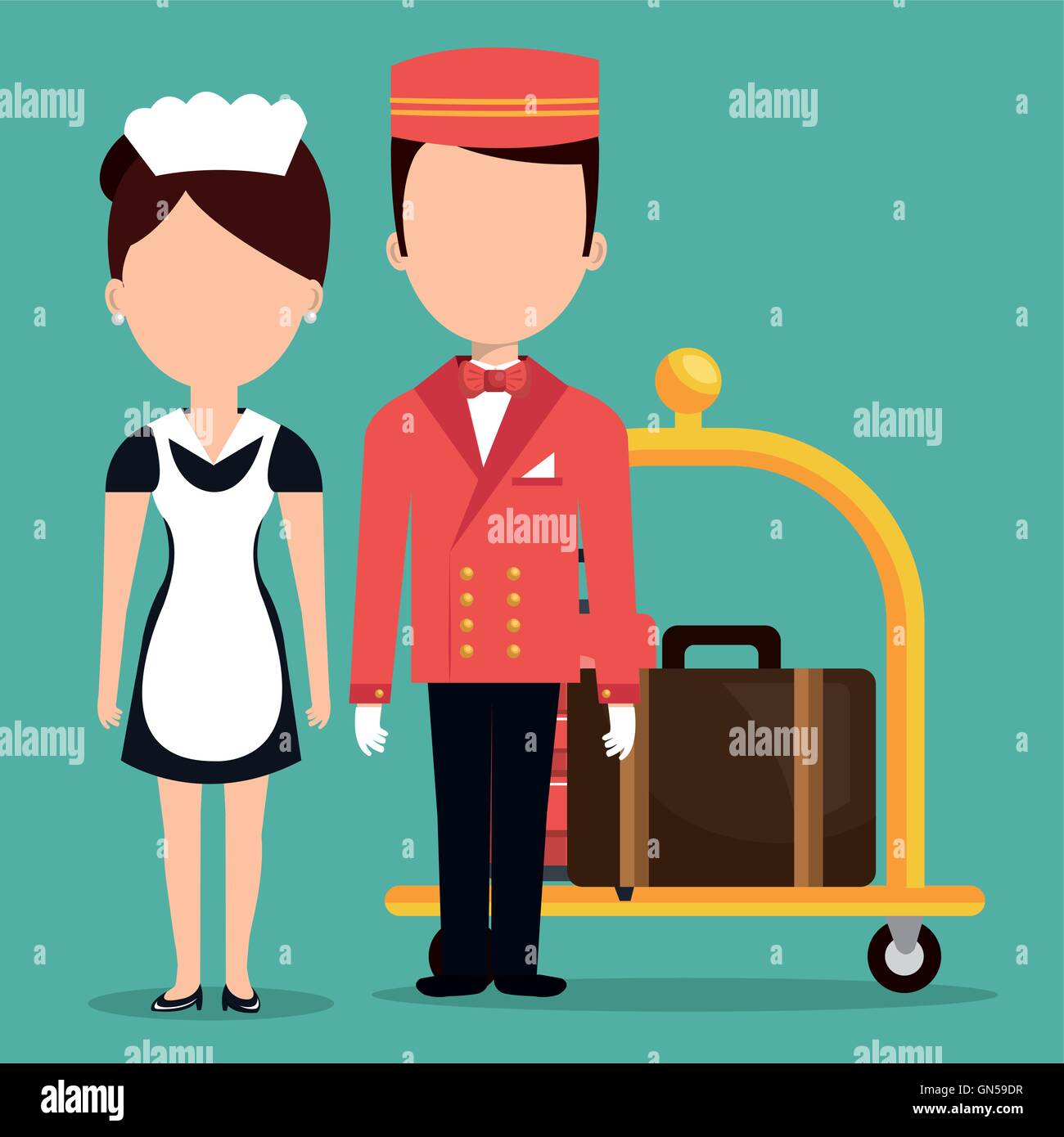 housekeeper service hotel isolated icon Stock Vector Image & Art - Alamy