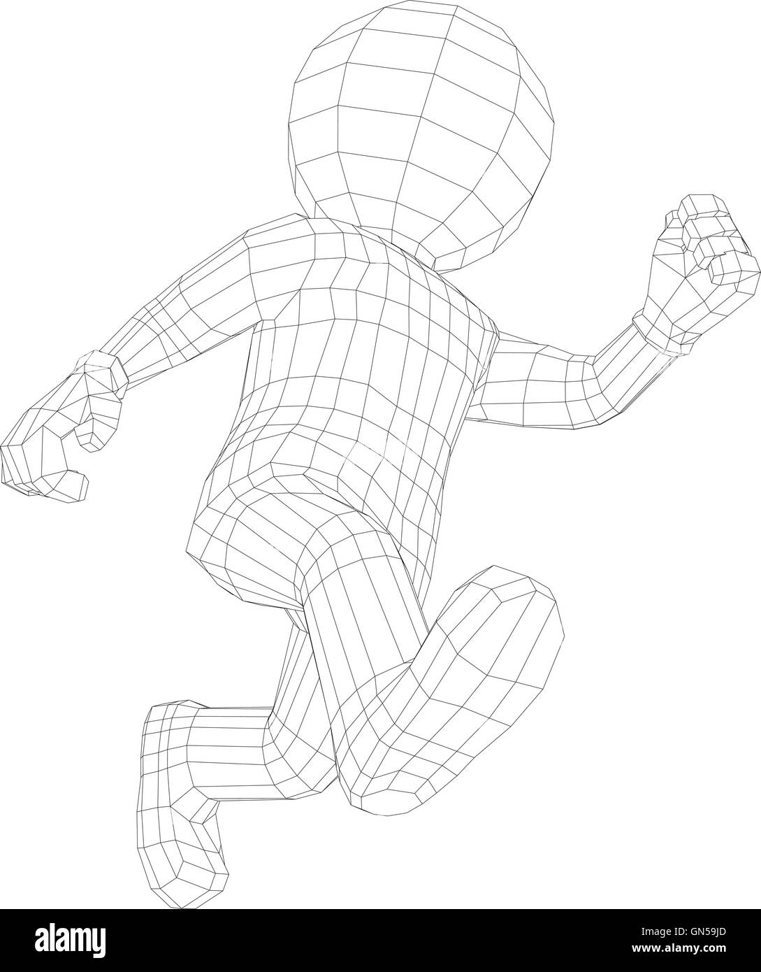 Puppet 3d man running Stock Vector Image & Art - Alamy