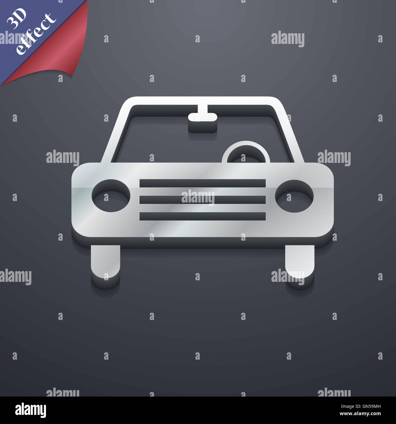 car icon symbol. 3D style. Trendy, modern design with space for your ...