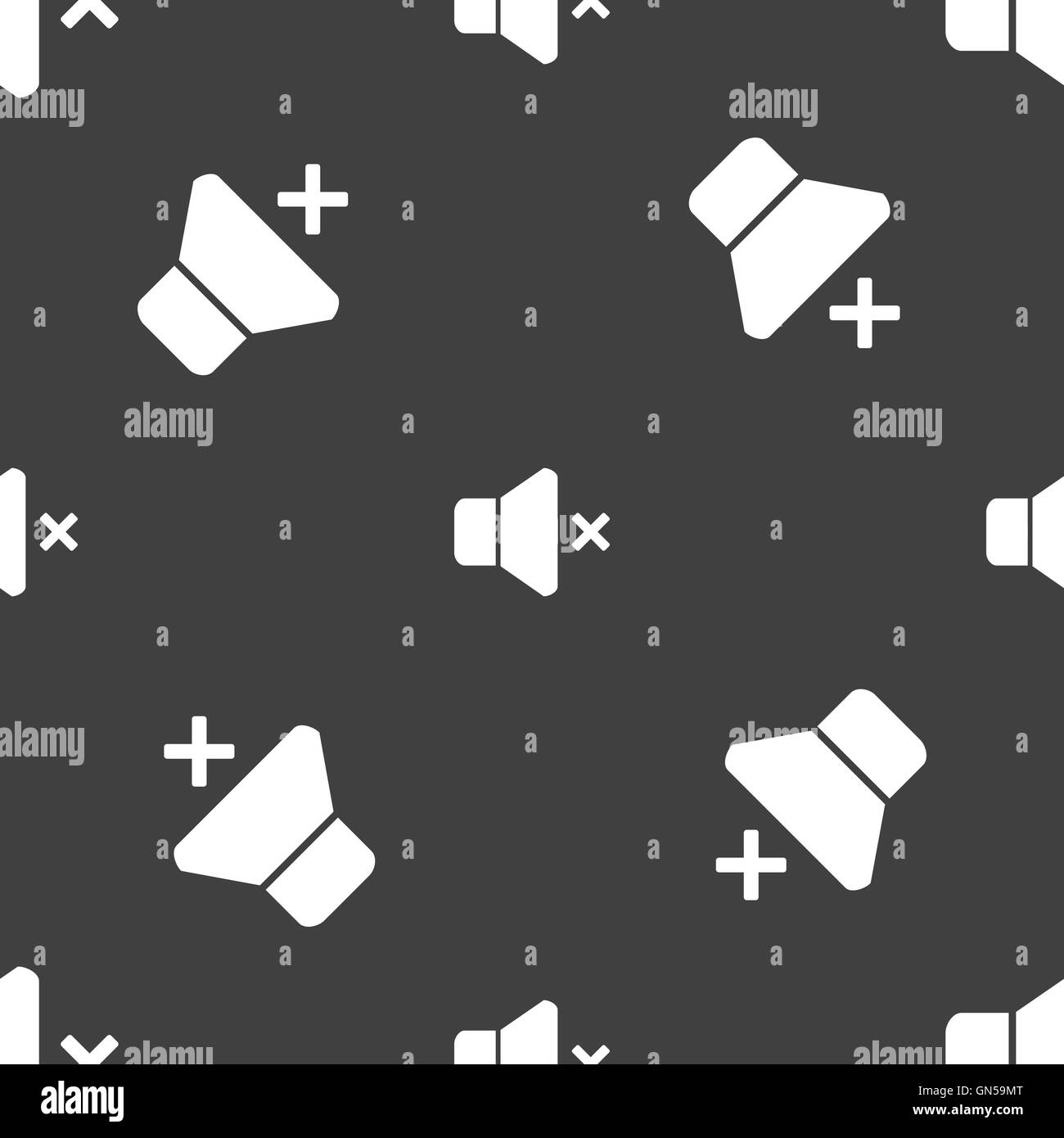 No Volume icon sign. Seamless pattern on a gray background. Vector ...