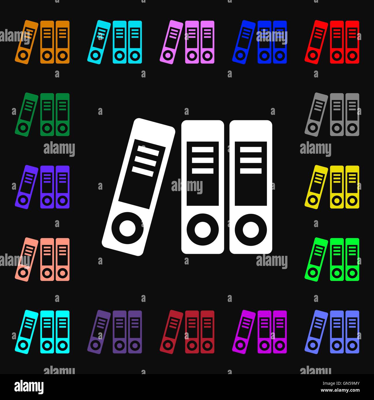 binders icon sign. Lots of colorful symbols for your design. Vector ...