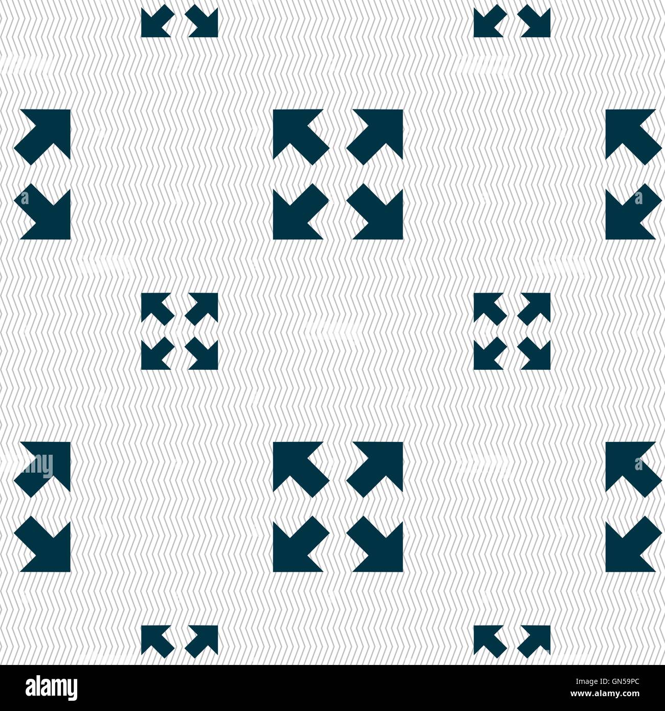 Full screen icon sign. Seamless pattern with geometric texture. Vector ...