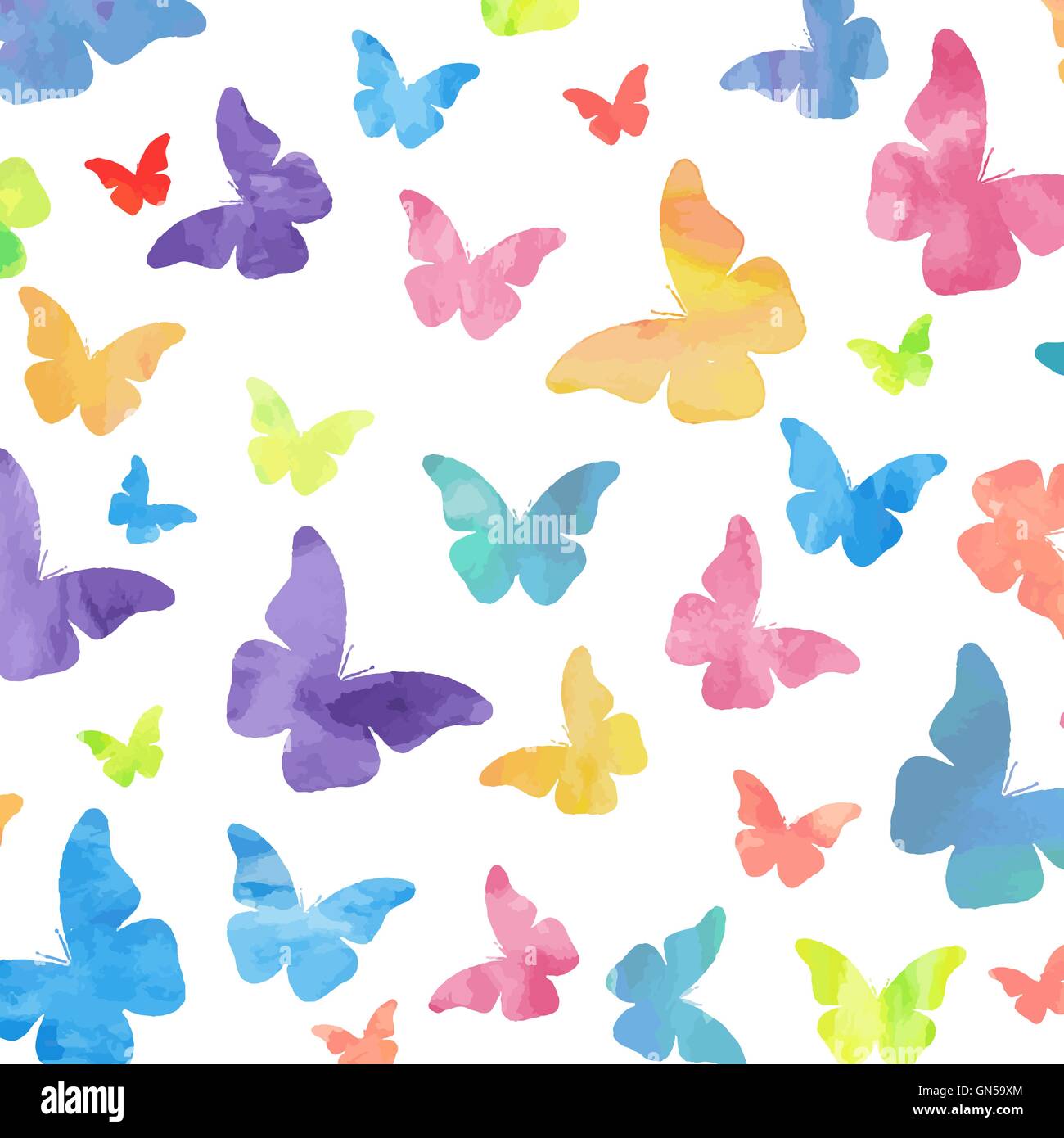 Seamless watercolor butterflies pattern Stock Vector Image & Art - Alamy