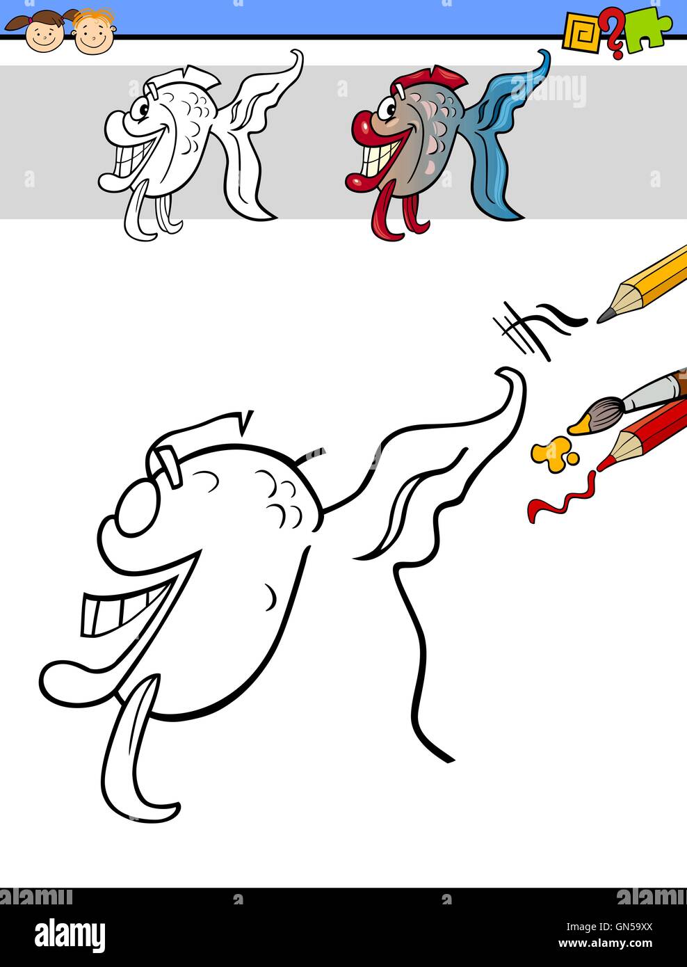 draw and color task for children Stock Vector Image & Art - Alamy