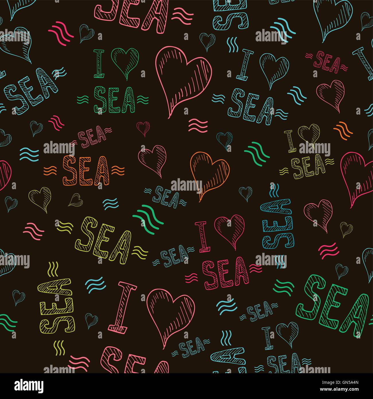 Sea seamless pattern Stock Vector Images - Alamy