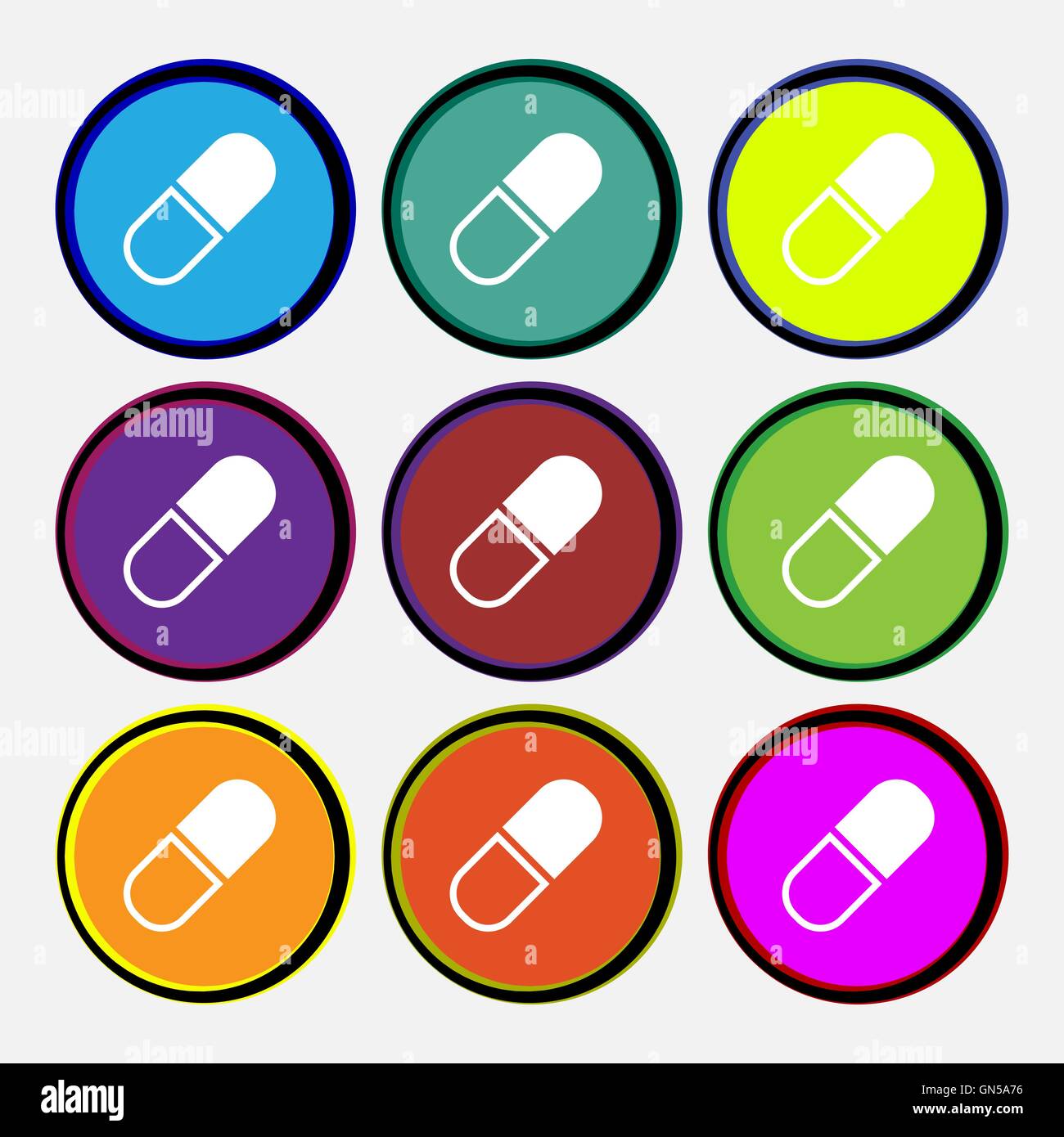 Multi colored capsule Stock Vector Images - Alamy