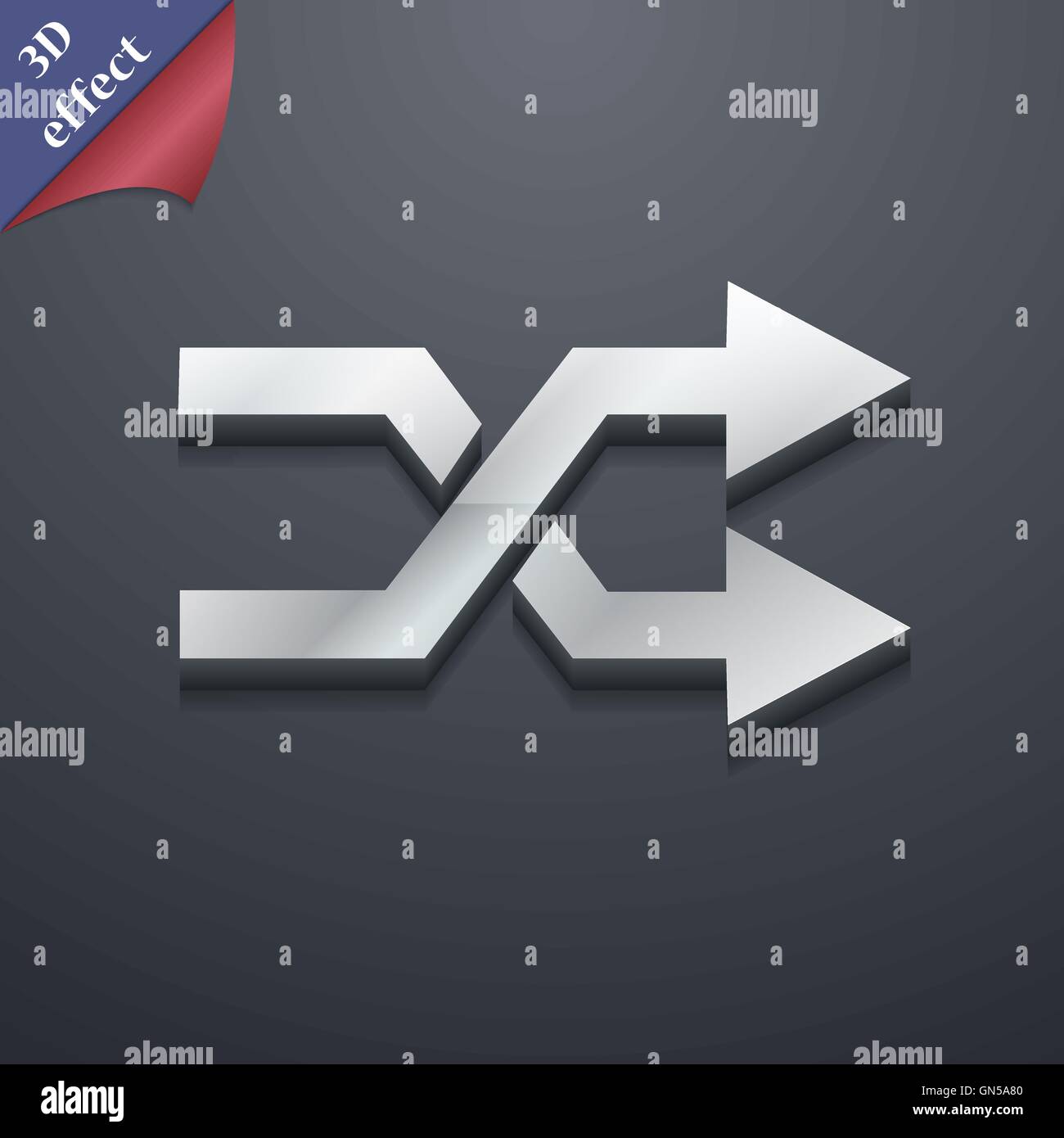 shuffle icon symbol. 3D style. Trendy, modern design with space for ...