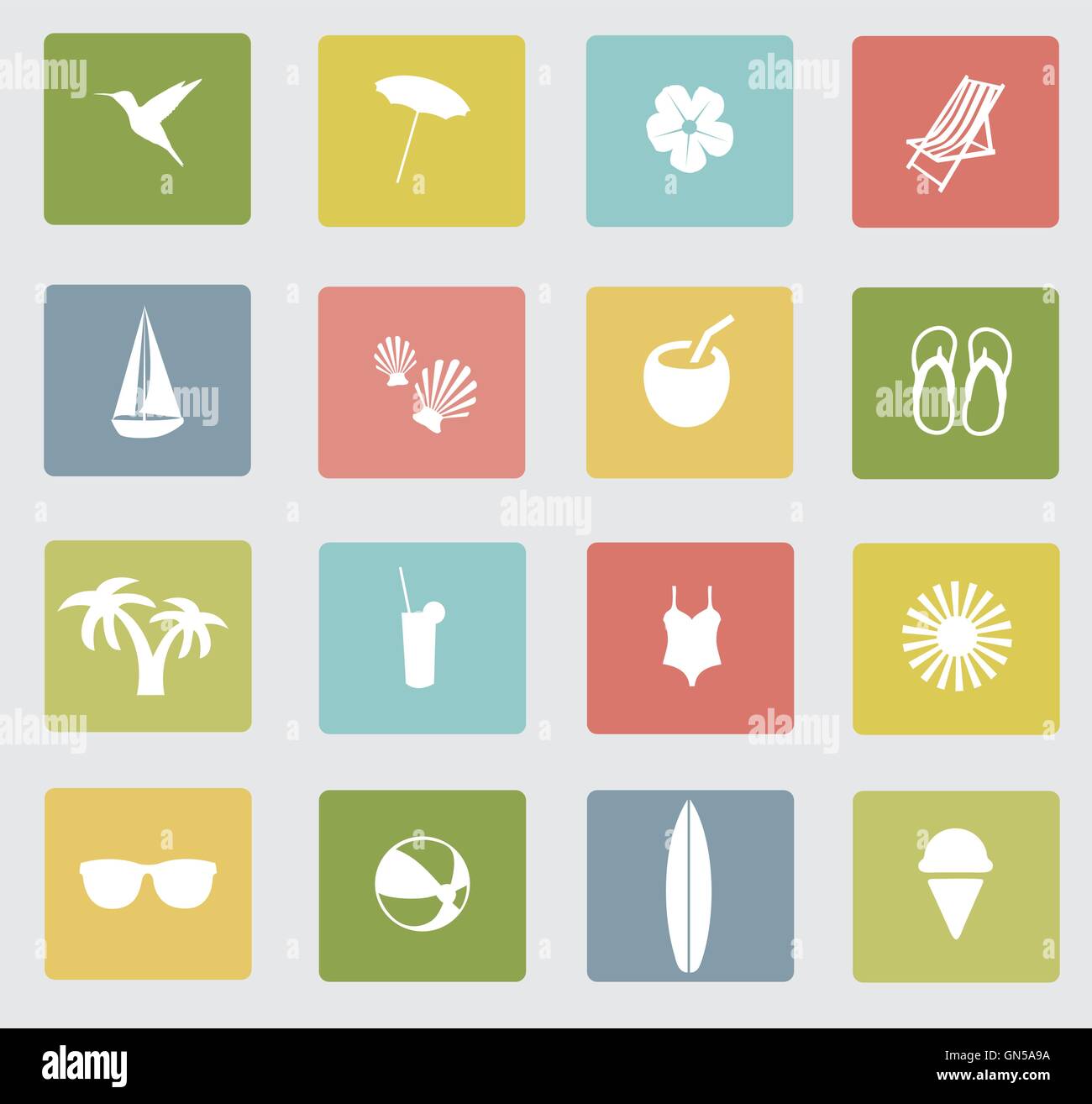 Tropical icons hi-res stock photography and images - Alamy